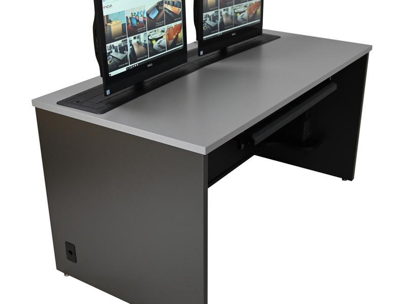 Computer Training Desks - Dual Trolley™ Monitor Lift | Nova Solutions